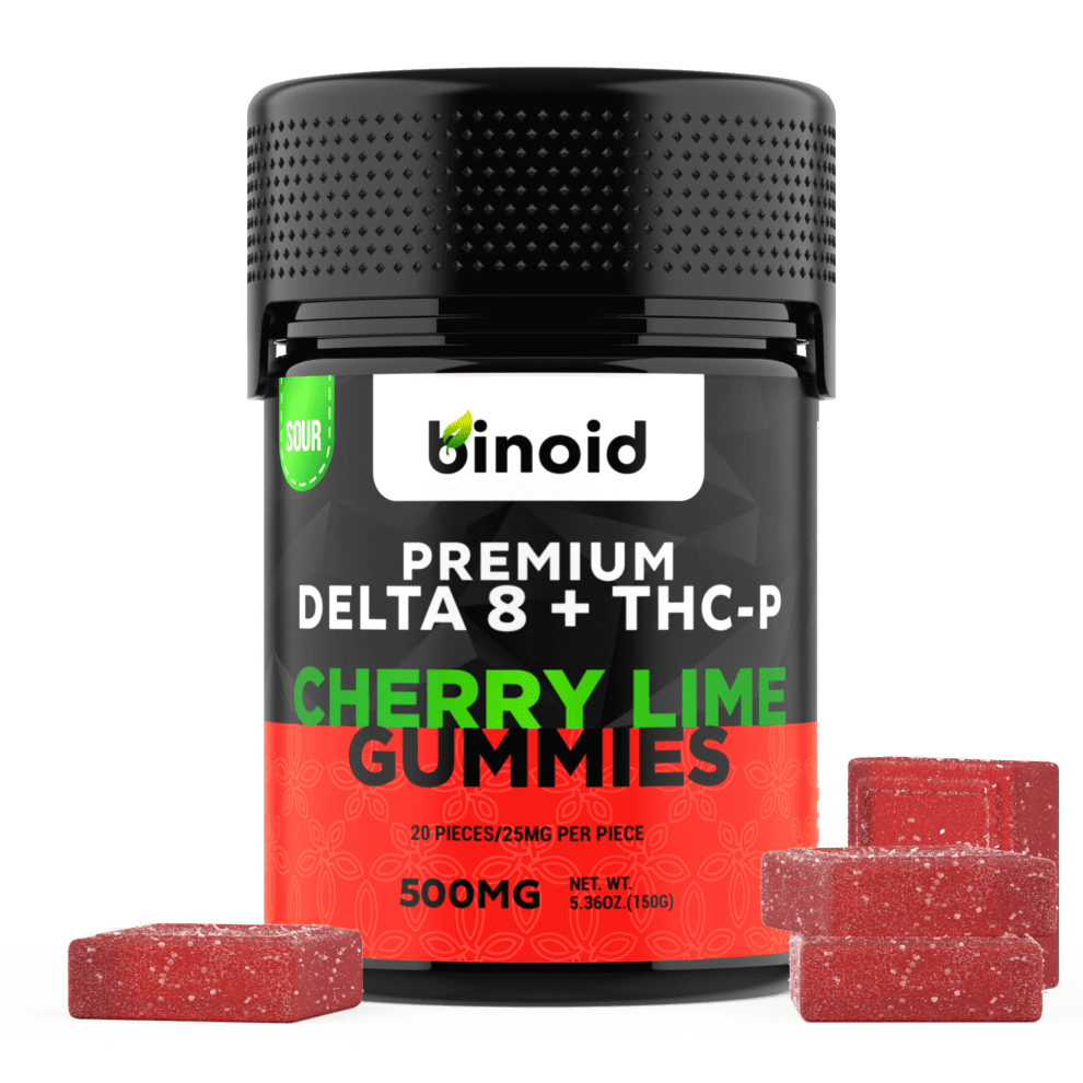 THC-O Gummies For Sale - 500mg | Sour Cherry Lime - Binoid CBD
