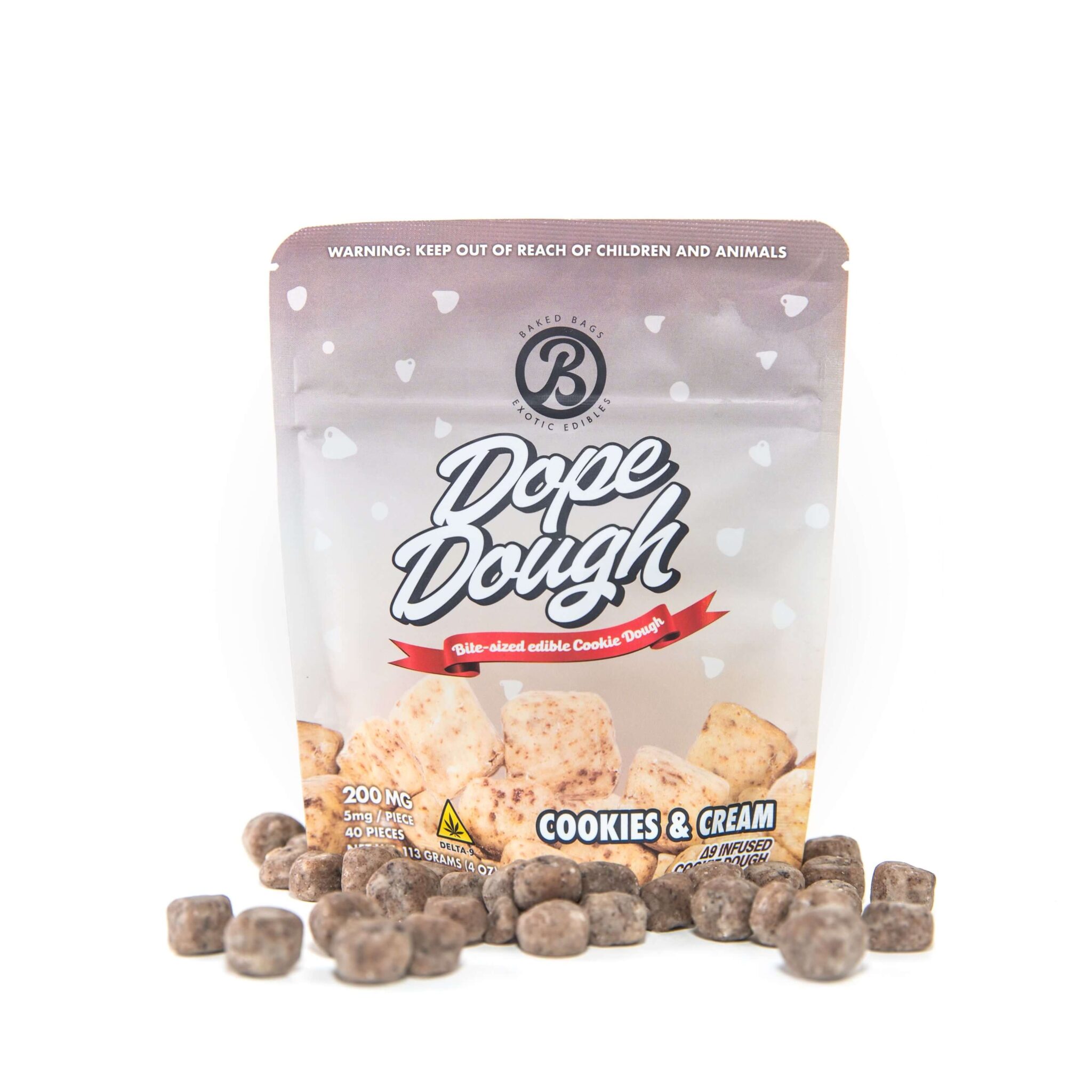 Delta 9 THC Cookie Dough Edibles For Sale - 200MG Dope Dough Baked Bags